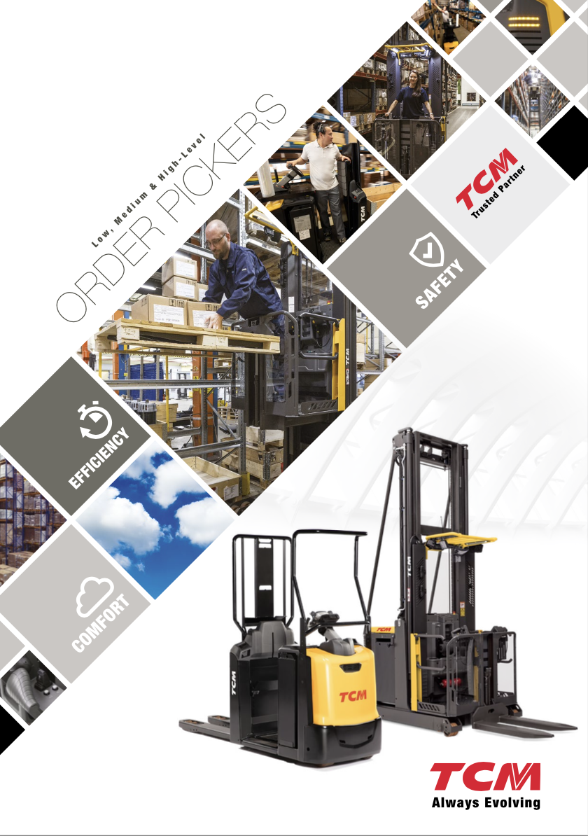 Brochure Download: TCM Low, Medium, High Level Order Pickers